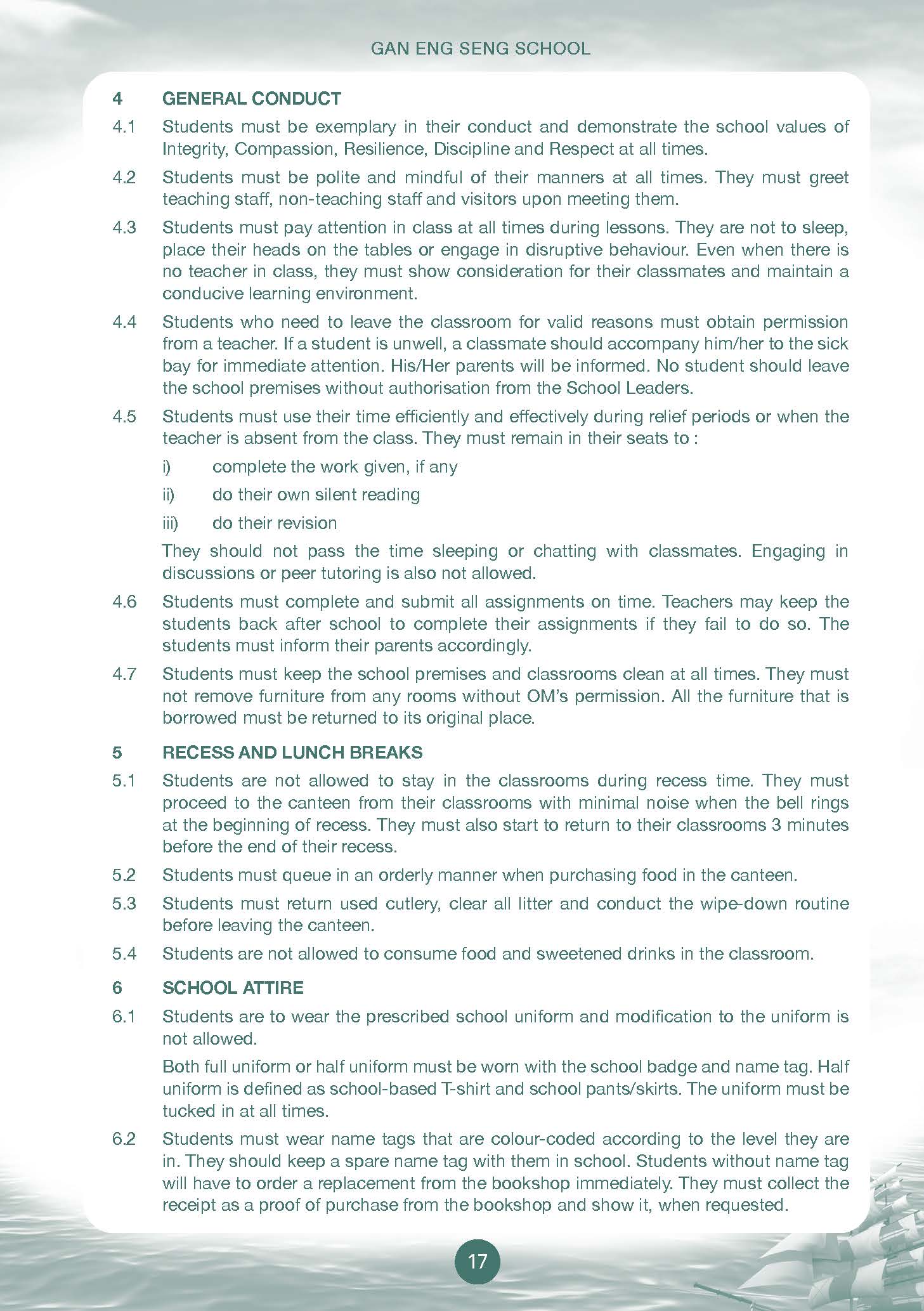 School Rules and Regulations