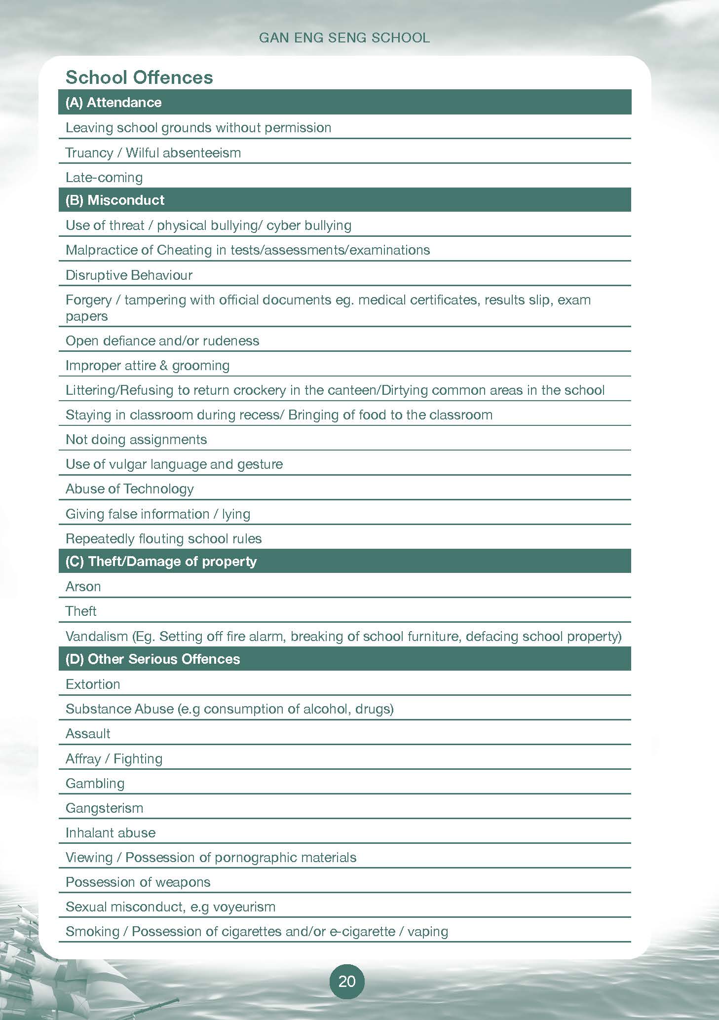 School Rules and Regulations